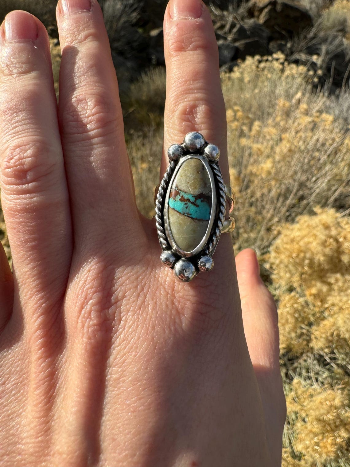 Fringe Ring Featuring Royston Ribbon Turquoise Size 8.75 - Etsy