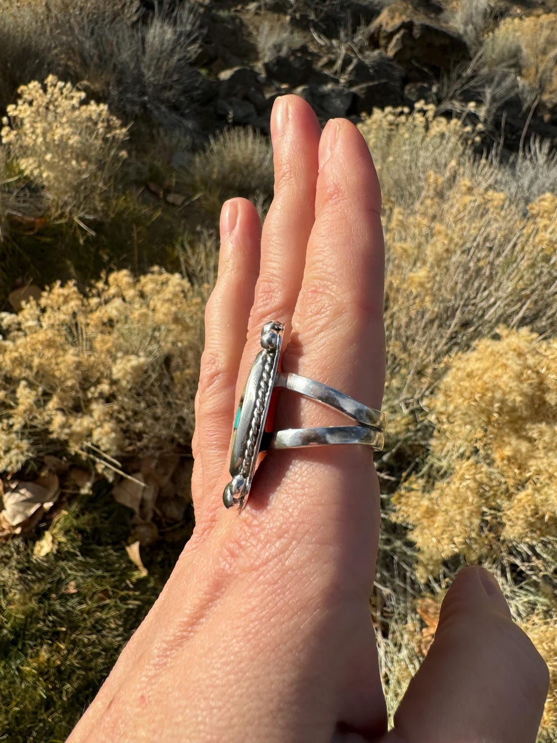 Fringe Ring Featuring Royston Ribbon Turquoise Size 8.75 - Etsy