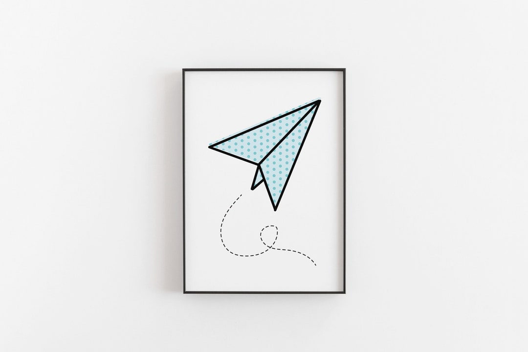 Paper Airplane Art | Kids Room Art | Art for Nursery | Classroom Decor ...