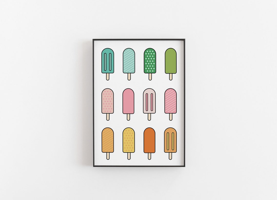 Summer Vibes | Popsicle Art | Home Summer Decor | Classroom Art ...
