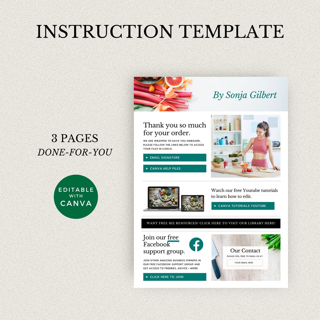 Instruction Template, Edit in Canva - Etsy