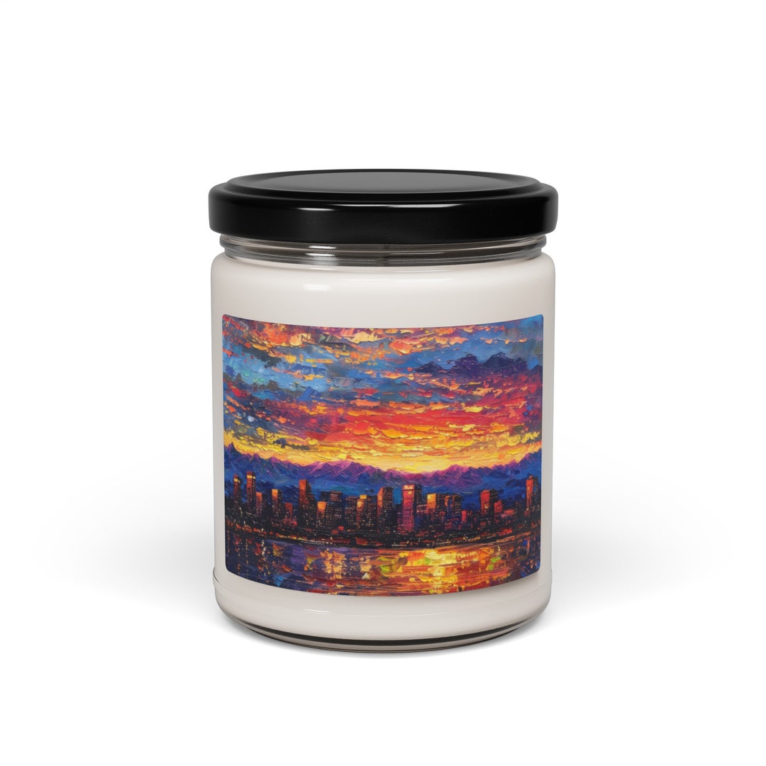 Denver Skyline Soy Candle: Mountain Sunset Vegan Candle (scented or ...