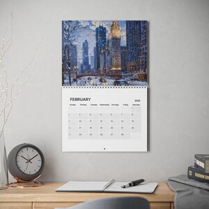 Chicago Skyline 2025 Wall Calendar: Large Hanging Monthly Planner ...