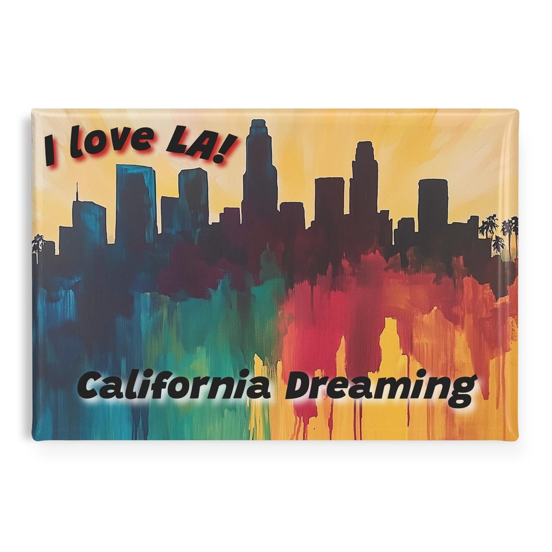 Personalized Los Angeles Skyline Fridge Magnet: Perfect Graduation Gift ...