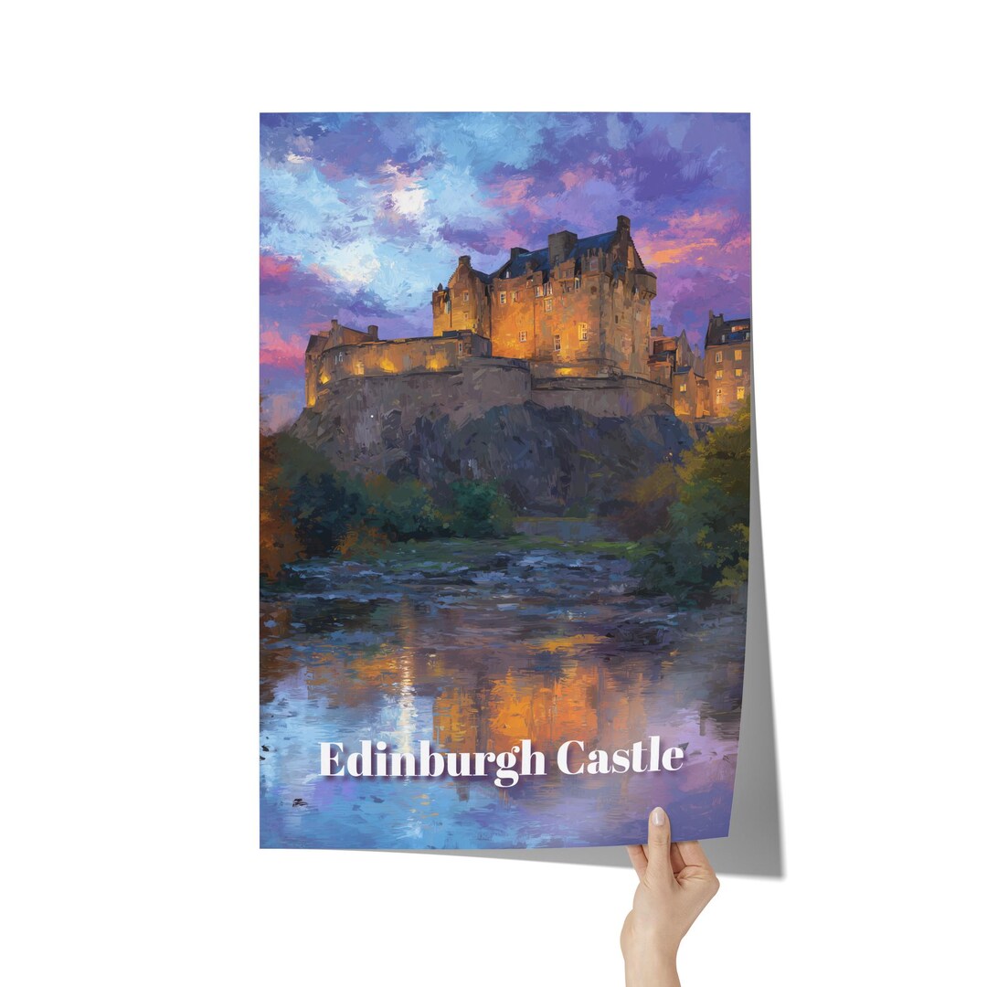 Personalized Edinburgh Castle Poster – Dreamy Impressionist Scotland ...