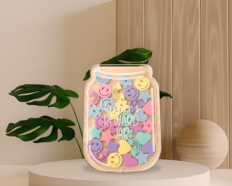 Personalized Stars Reward Jar for Kids, Token Jar System, Customizable ...