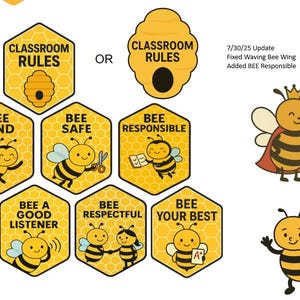 Lower Elementary Bee Classroom Rules and Clipart Bundle - Etsy