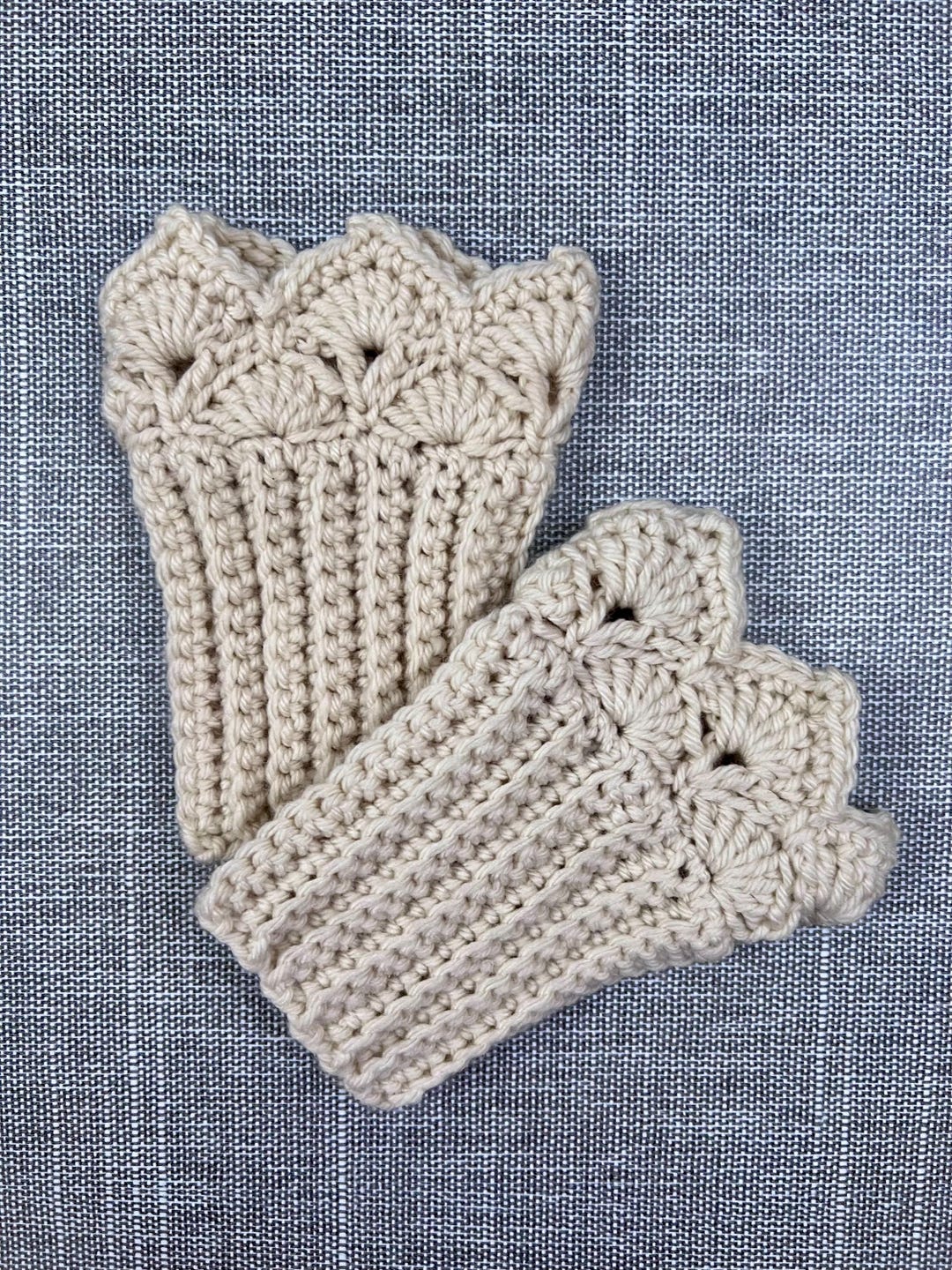 Cream Frosting Boot Cuffs for Short Boots With Prairie Point Edging - Etsy