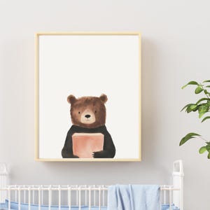 Read Wall Print Bear Nursery Wall Art Kids Room Cute Bear Poster ...