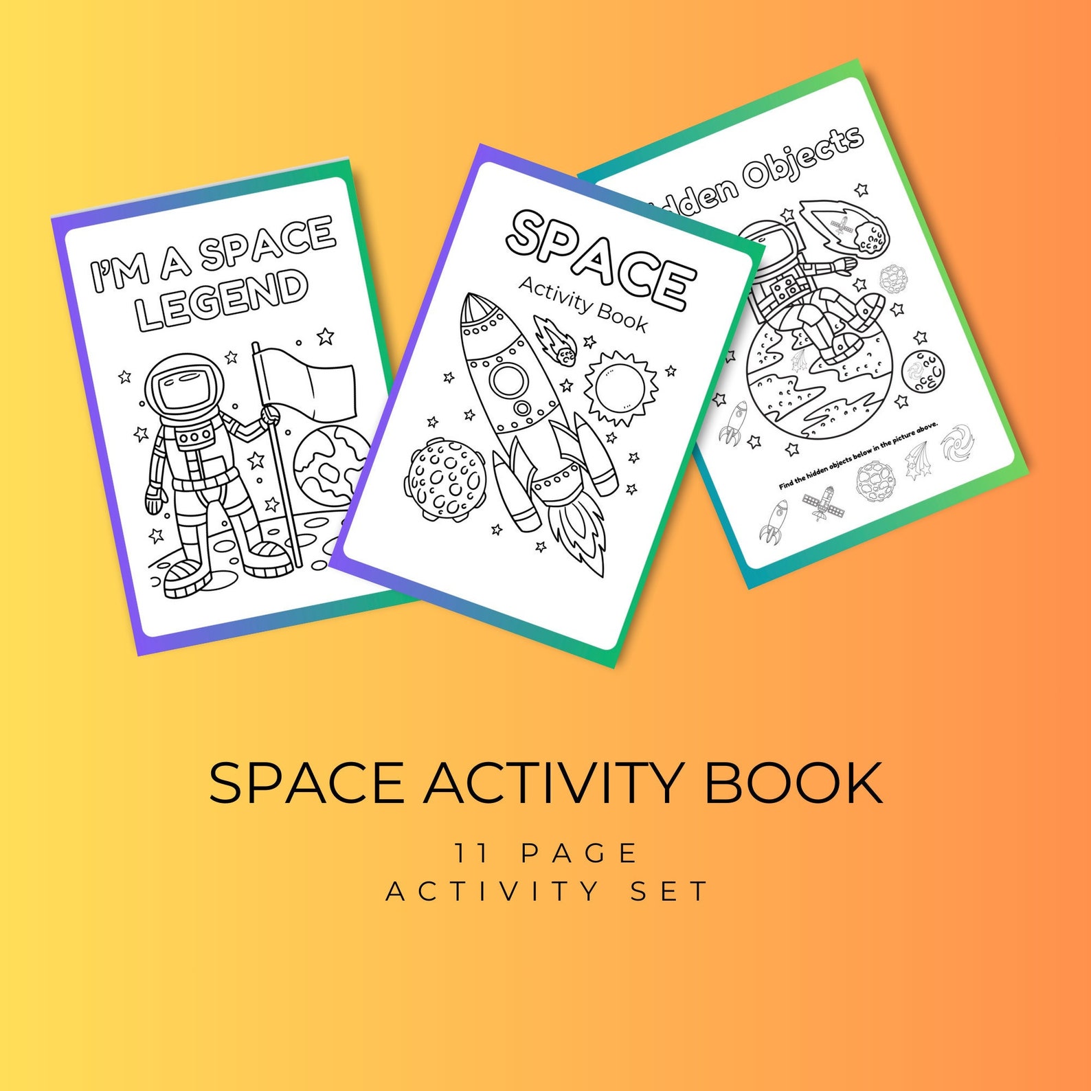 Space Activity Book, Instant Download, Printable Download, Kids Space ...