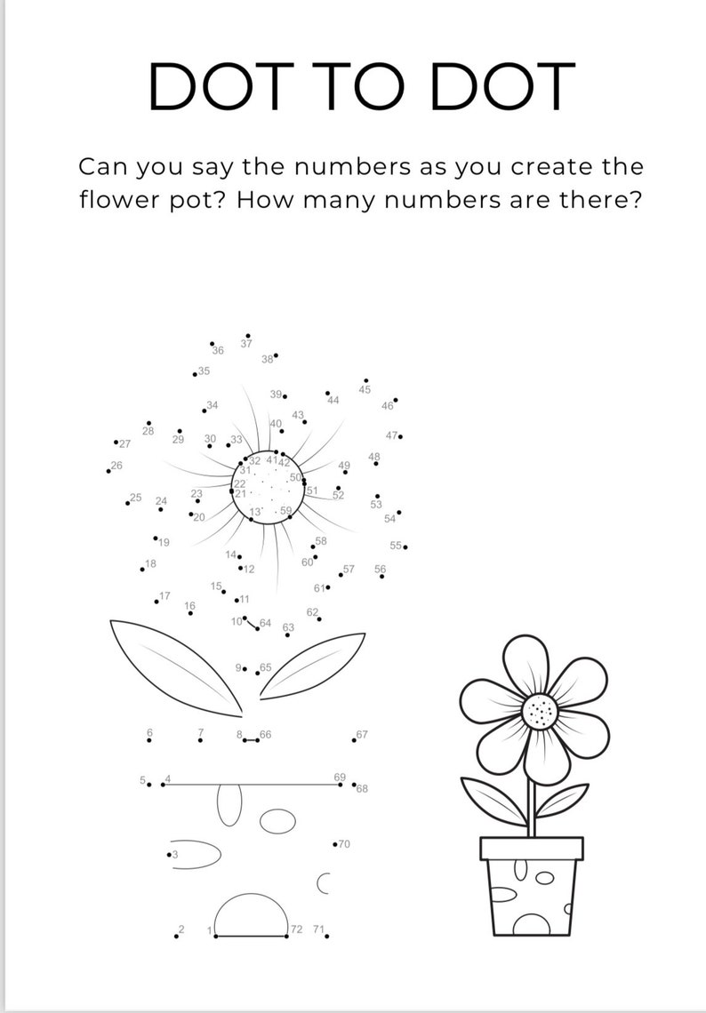 Fun Dot to Dot Activity Bundle for Kids 6 Pages of Educational and ...
