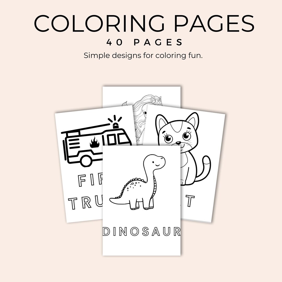 40-page Kids Coloring Sheets Bundle Fun and Educational Printable PDF ...