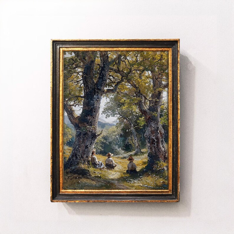 Resting Under Ancient Trees - Tranquil Forest Landscape Printable Art ...
