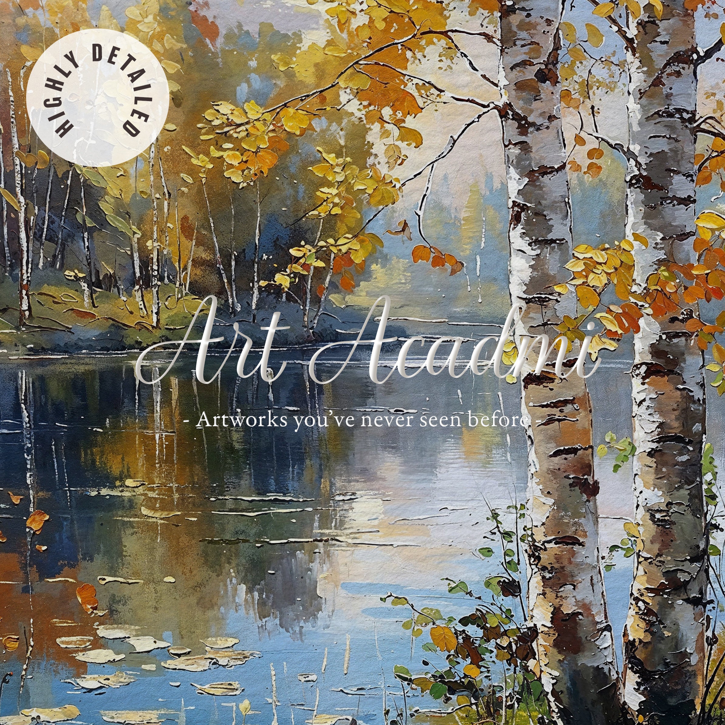 Printable Downloadable Digital Wall Art of Birch Trees in a River Bank ...