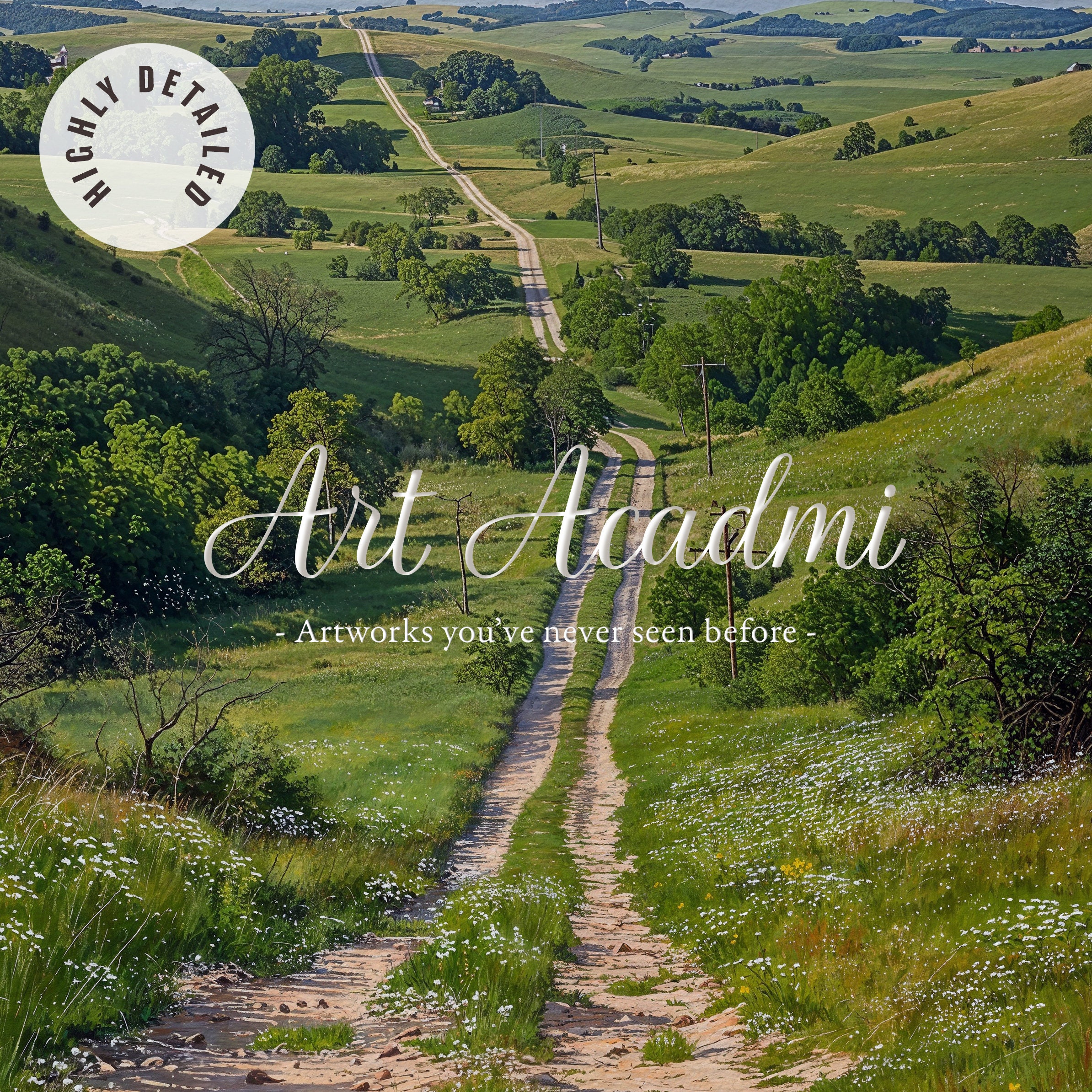 Endless Country Road Serene Countryside Printable Art for Home Decor ...