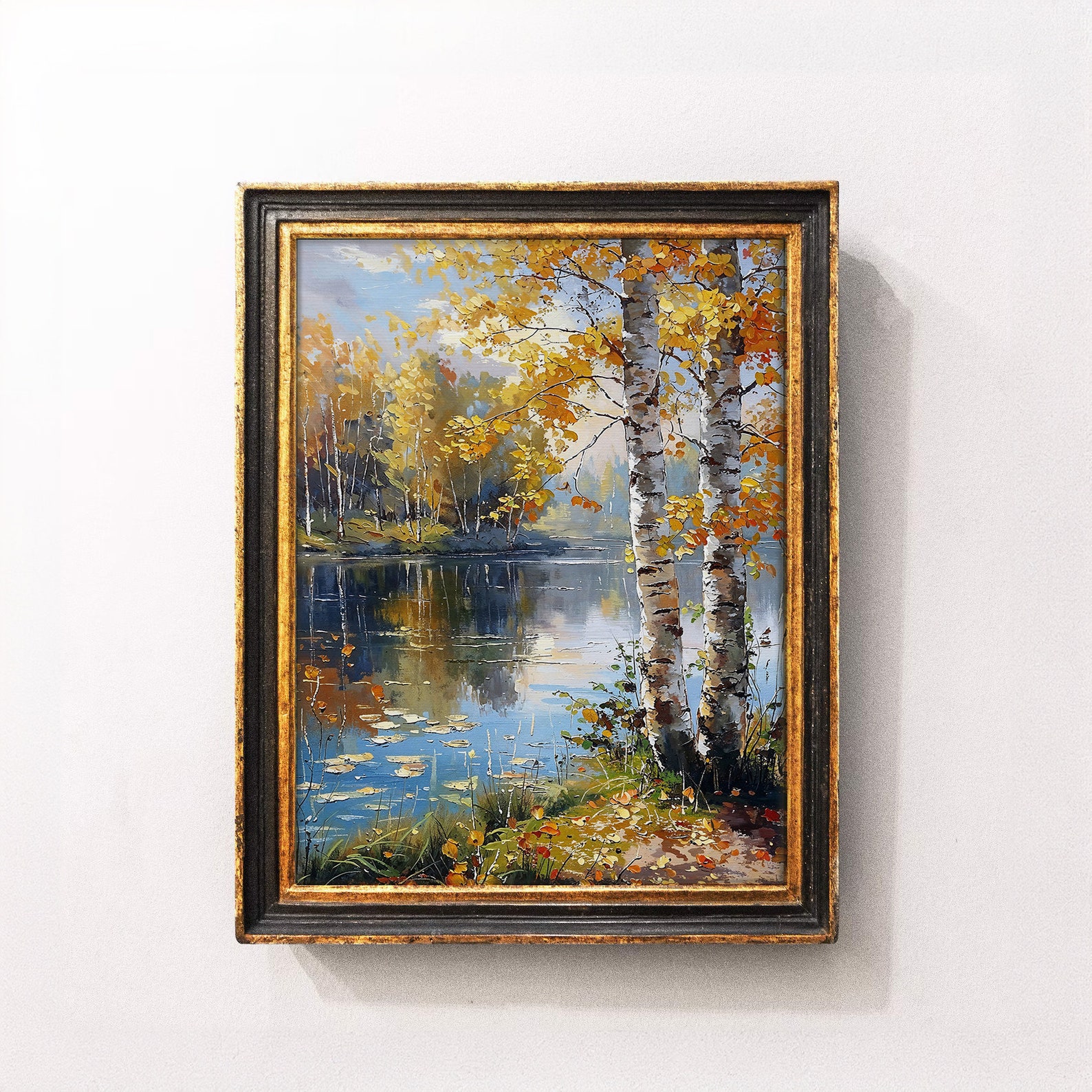 Printable Downloadable Digital Wall Art of Birch Trees in a River Bank ...