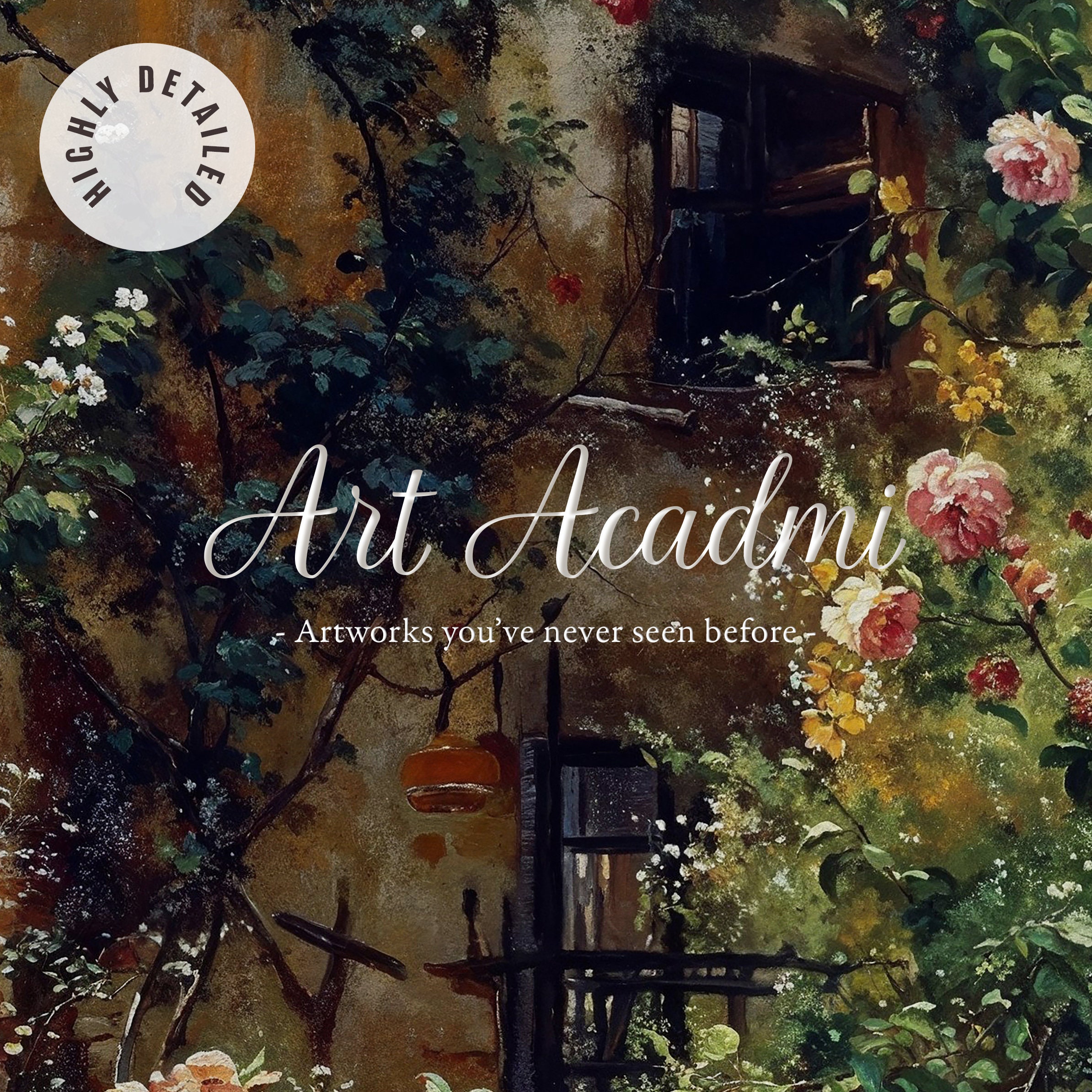 Charming Cottage Garden Digital Art Print Tranquil Countryside Scene ...