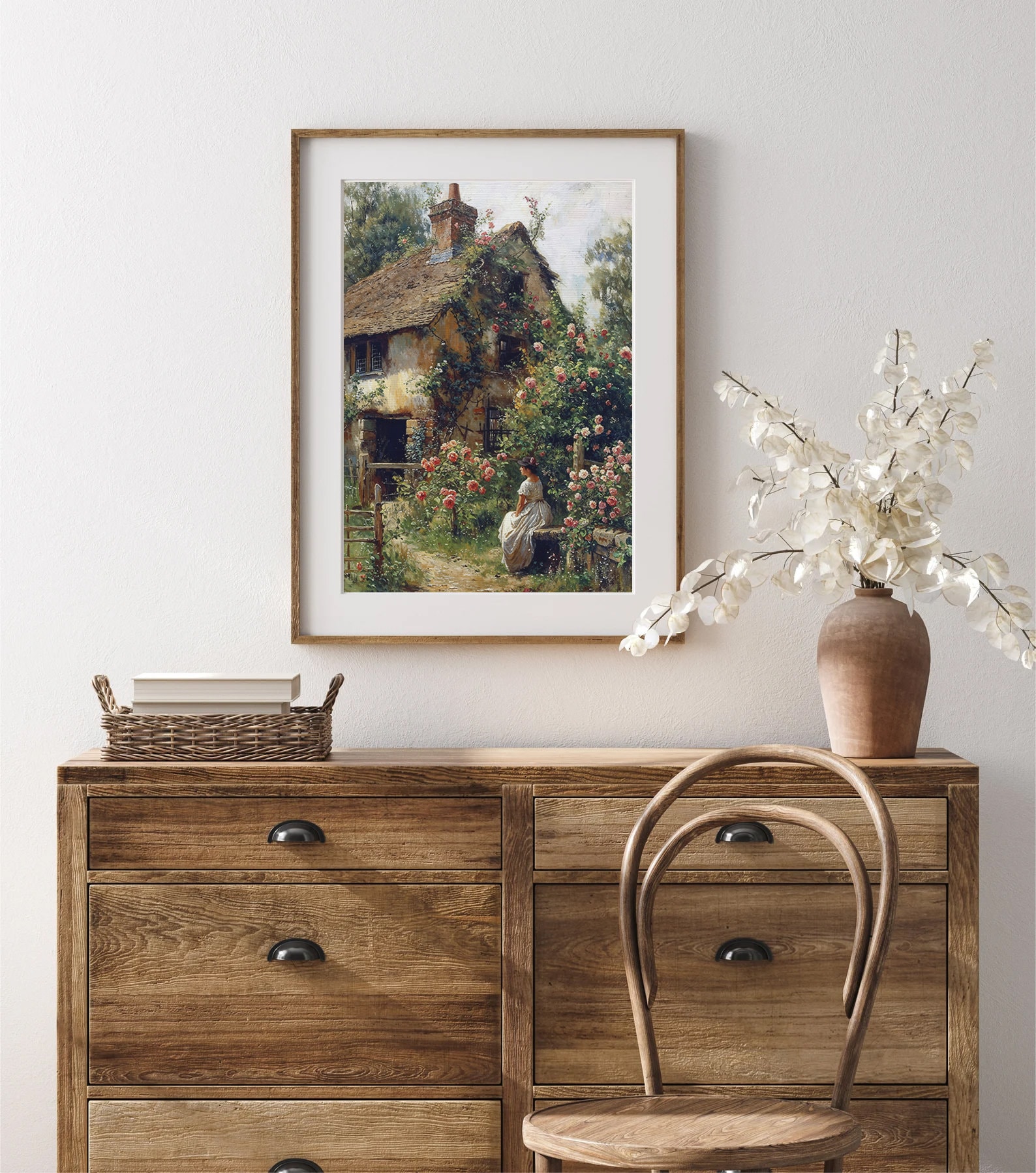 Charming Cottage Garden Digital Art Print Tranquil Countryside Scene ...