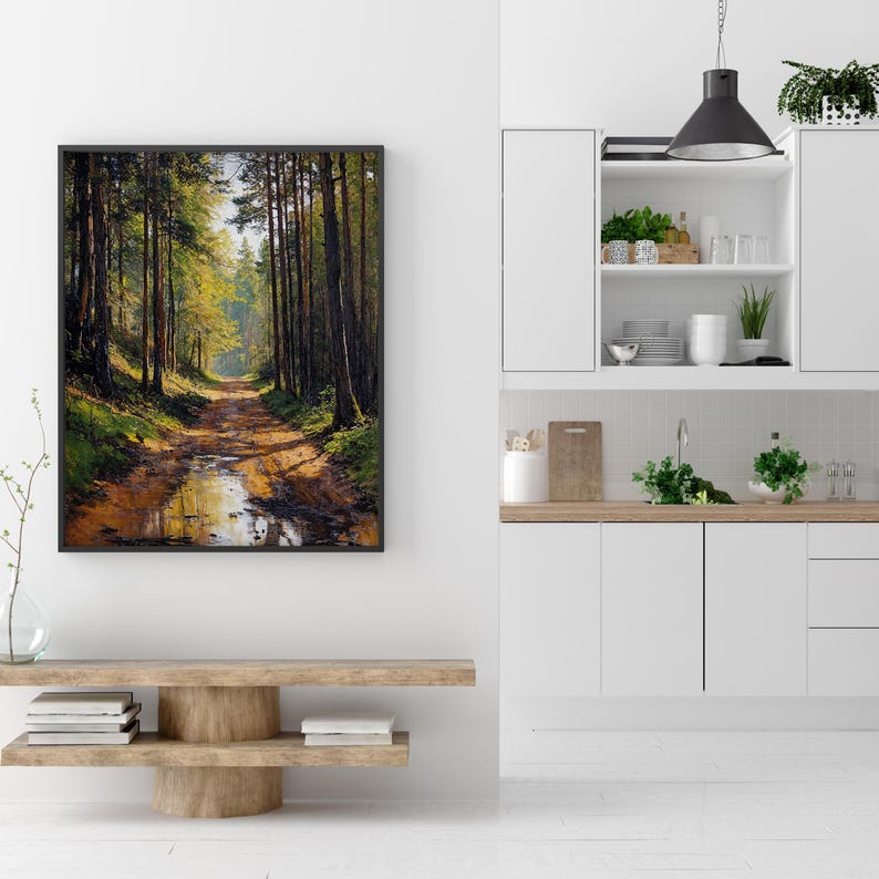 Forest Path Wall Art, Nature Trail Printable, Rustic Landscape Print ...