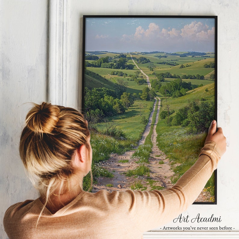 Endless Country Road Serene Countryside Printable Art for Home Decor ...