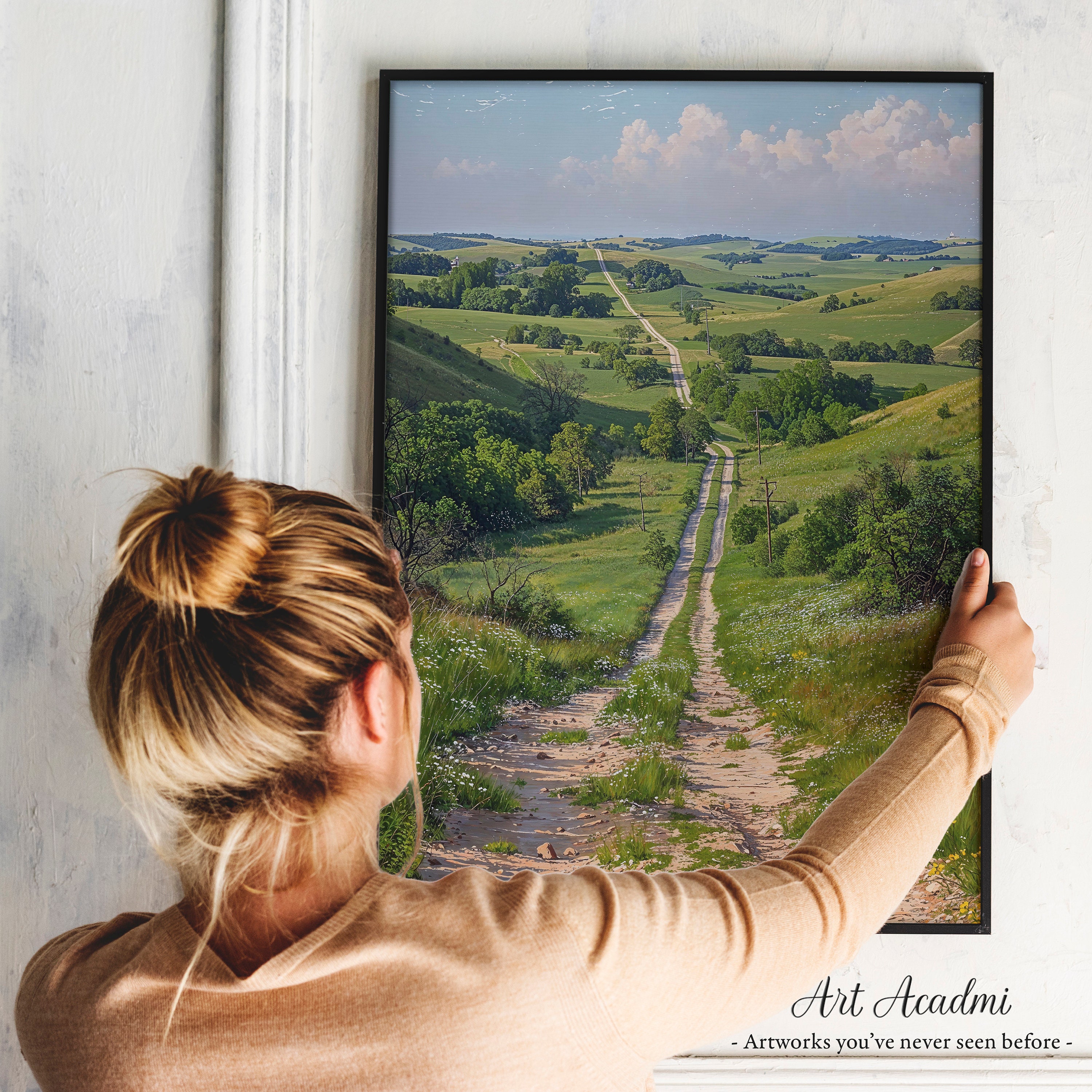 Endless Country Road Serene Countryside Printable Art for Home Decor ...