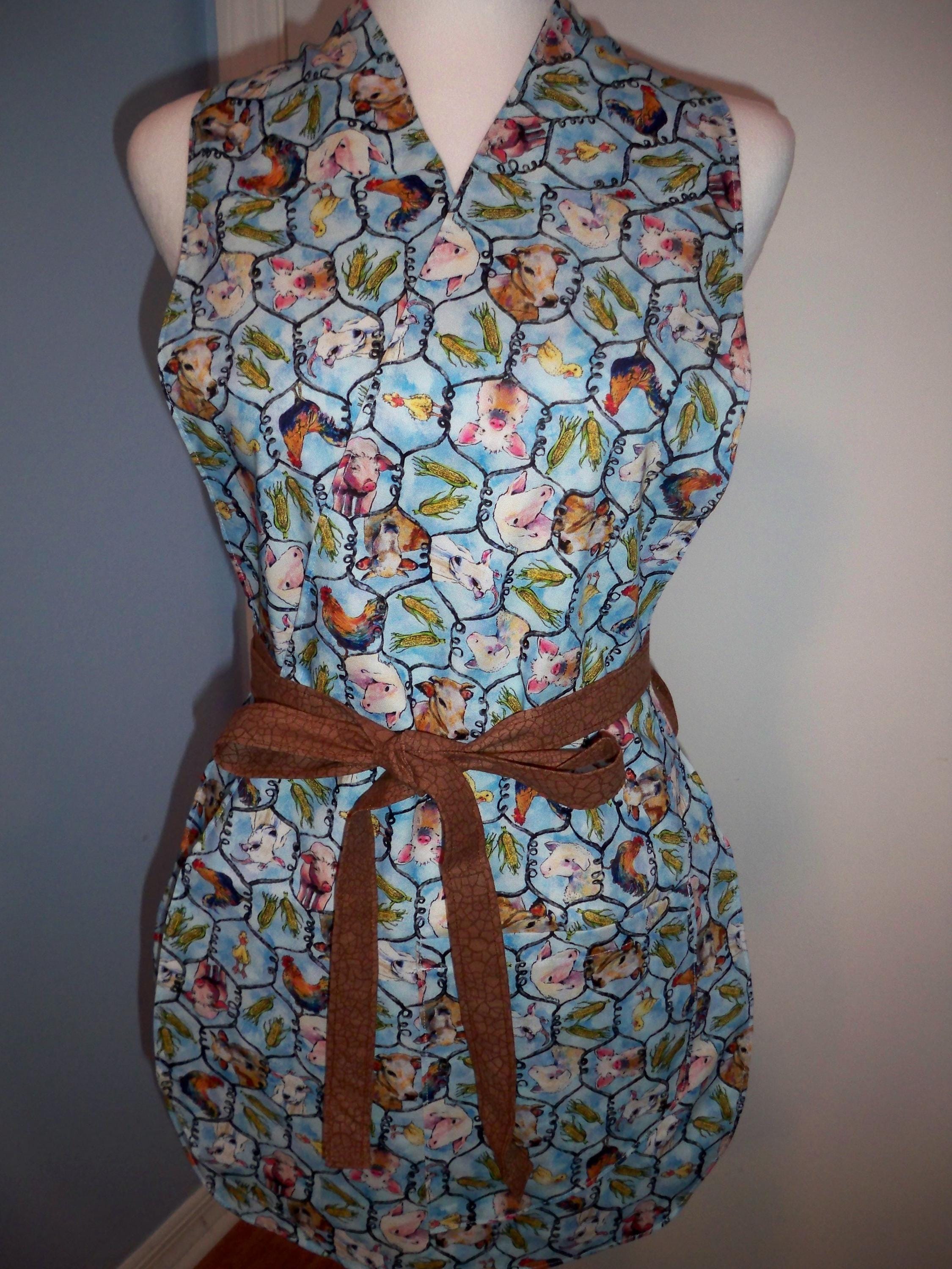 Adult Wrap Backless, Reversible Aprons, One Size Fits All! Vintage ...