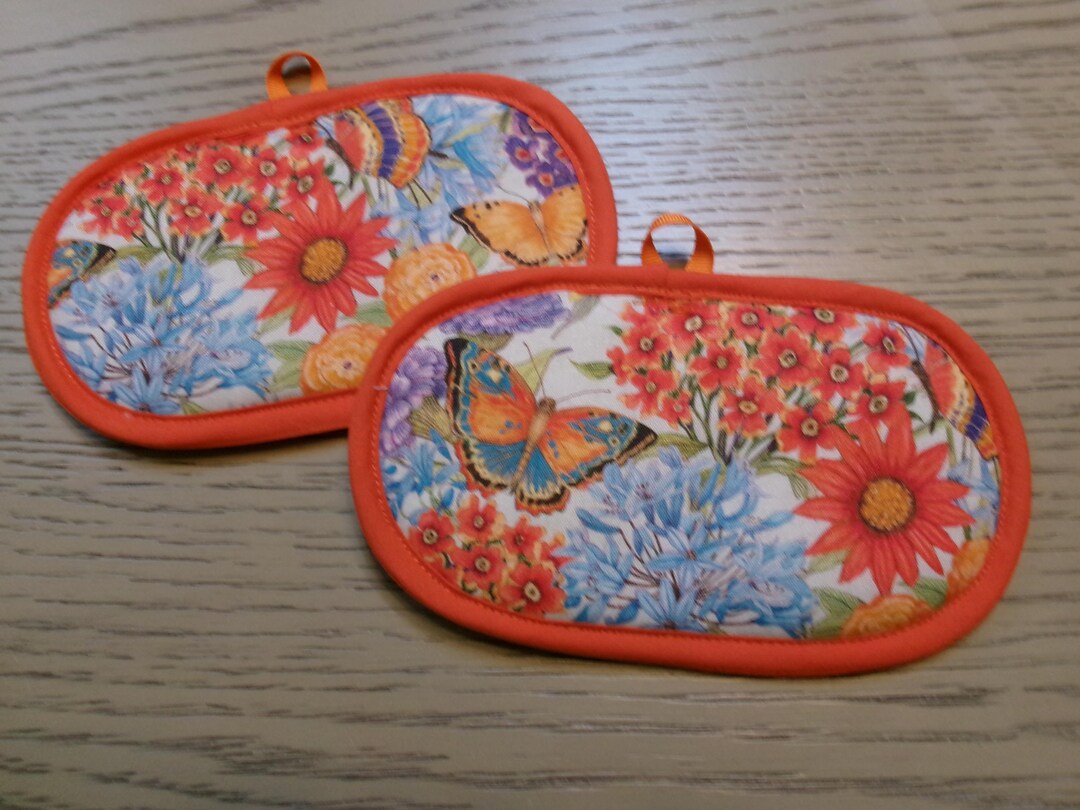 Fingertip Oven Mitts, Potholders, Pot Pinchers, Insul-brite Lined for ...