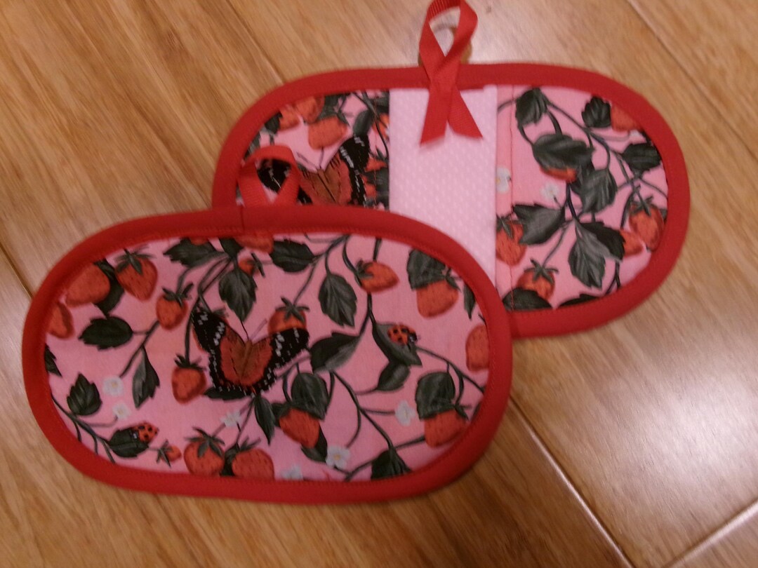 Fingertip Oven Mitts, Potholders, Pot Pinchers, Insul-brite Lined for ...