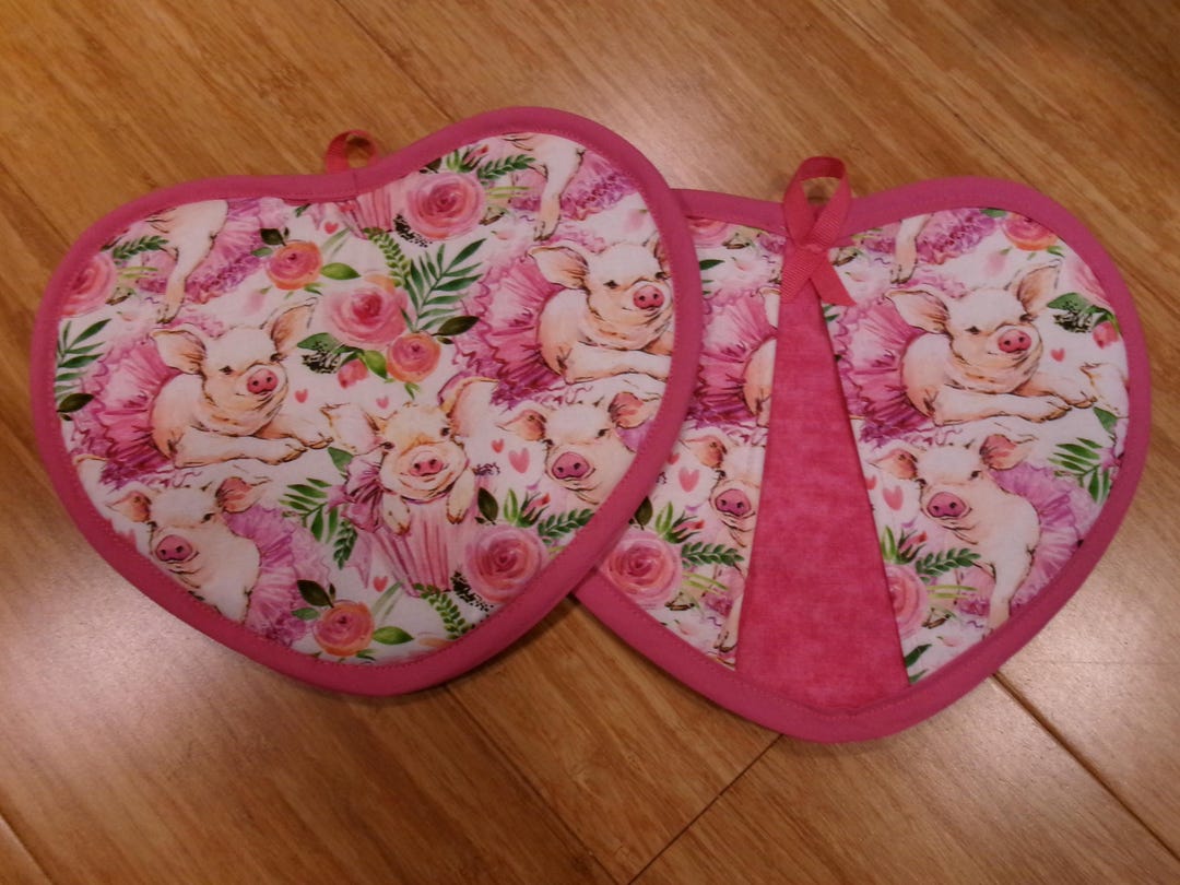 Heart Shaped Hand Saver Pot Holder Oven Mitt, Heat Resistant W/ Insul ...