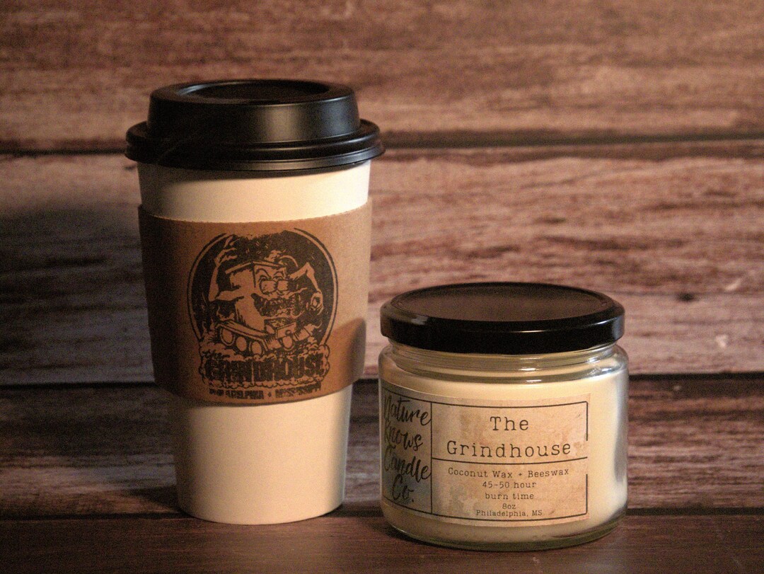 The Grindhouse (coffee Shop) Beeswax and Coconut Wax Container Candles ...