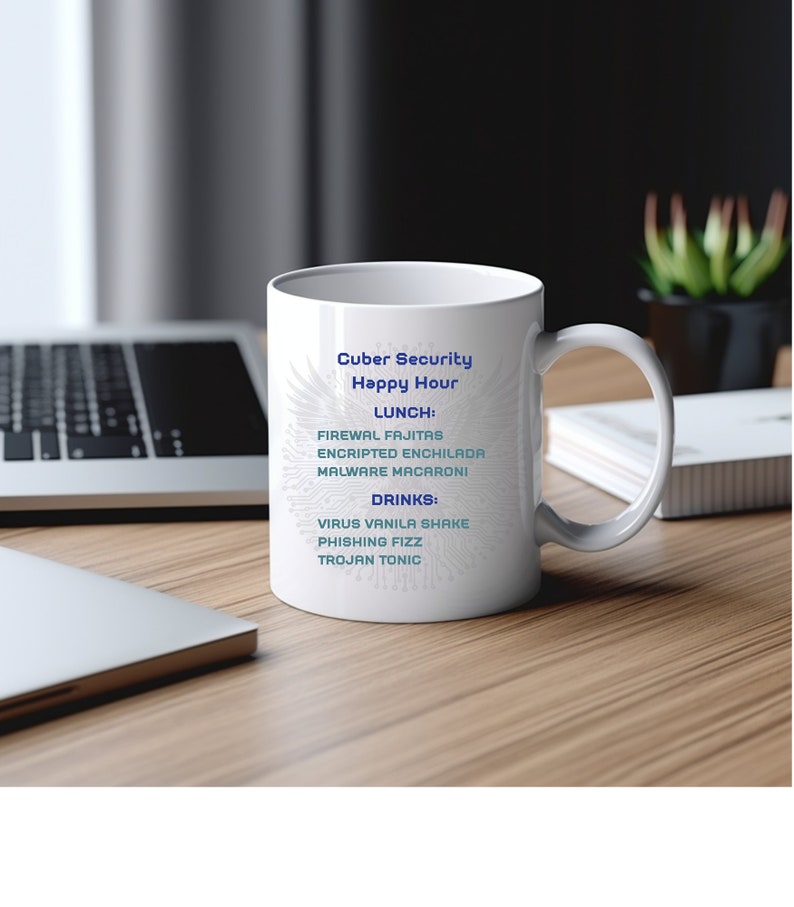 Cyber Security Happy Hour Menu Funny Mug, Firewalls and Fernet: Naughty ...