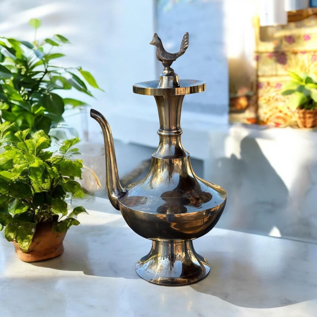 Nepali Karuwa, Brass Ceremonial Water Vessel With Plain Design Retro ...