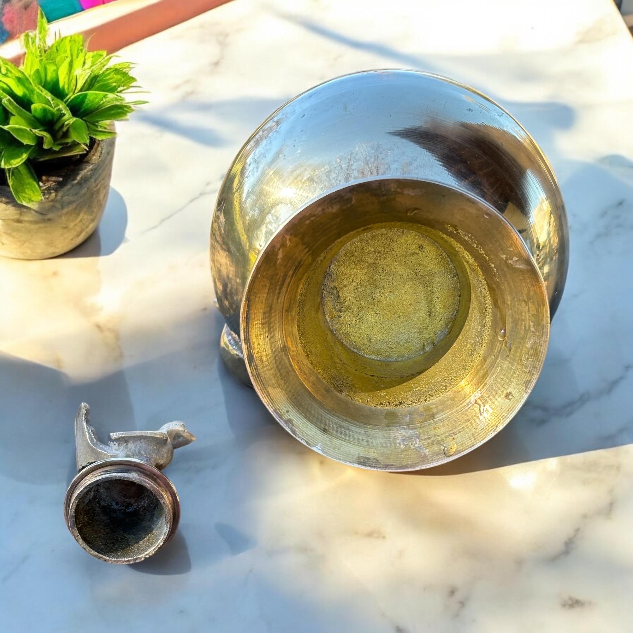 Nepali Karuwa, Brass Ceremonial Water Vessel With Plain Design Retro ...