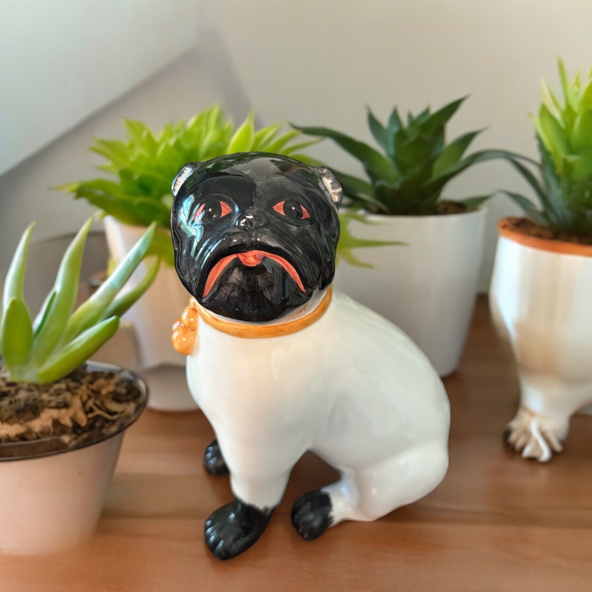 Vintage Victorian Porcelain Pug Figurines - Etsy