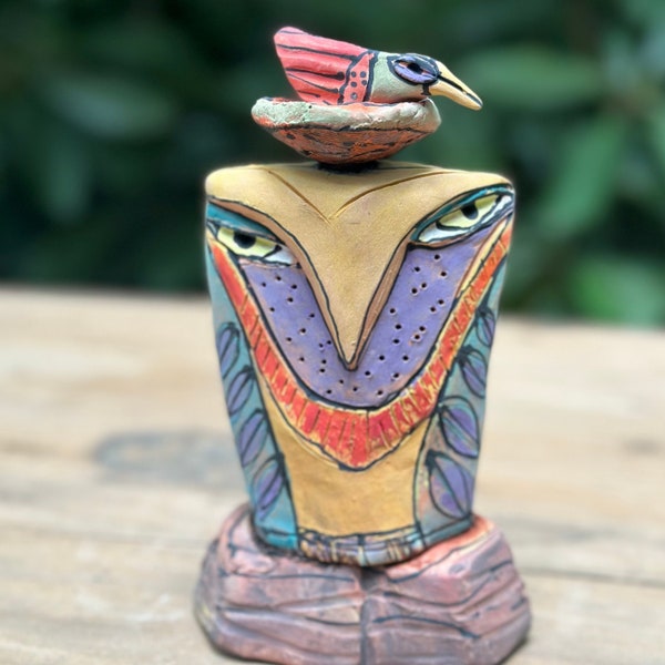 Ceramic Owl Sculpture - Etsy