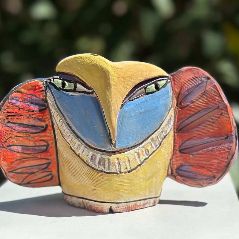 Ceramic Owl Sculpture - Etsy