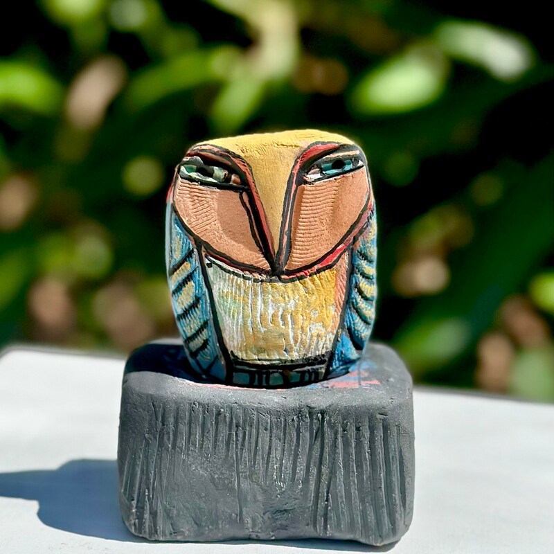 Ceramic Owl Sculpture - Etsy