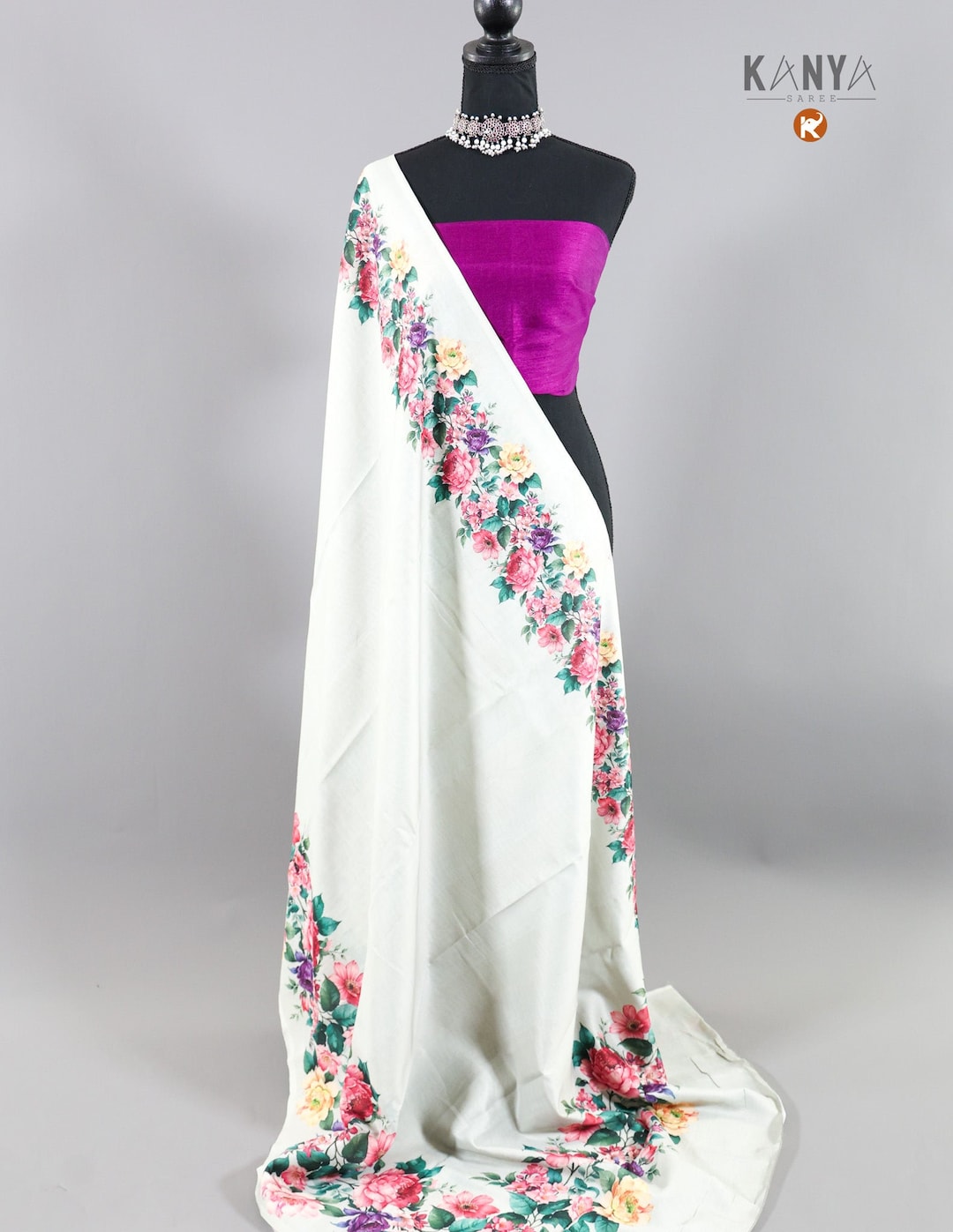 Manipuri Flower Print Saree | Fall Pico Done - Etsy