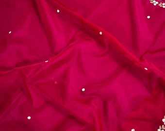 Organza Tissue Saree With Embroidery Work | Fall Pico Done - Etsy