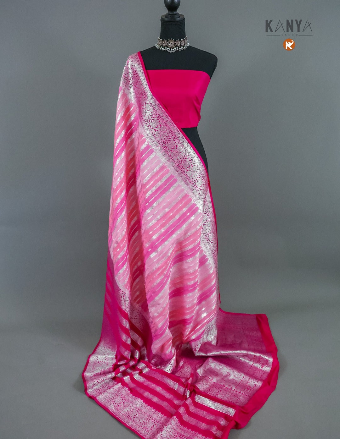 Fancy Katan Silk Saree | Fall Pico Done - Etsy