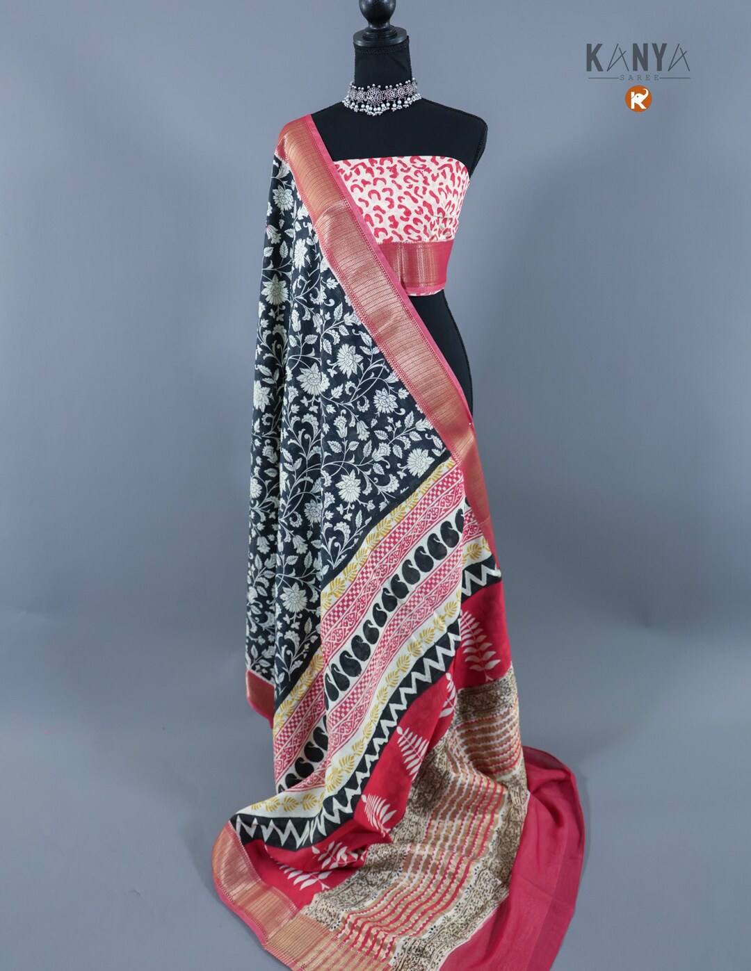 Kalamkari Dola Silk Saree | Fall Pico Done - Etsy