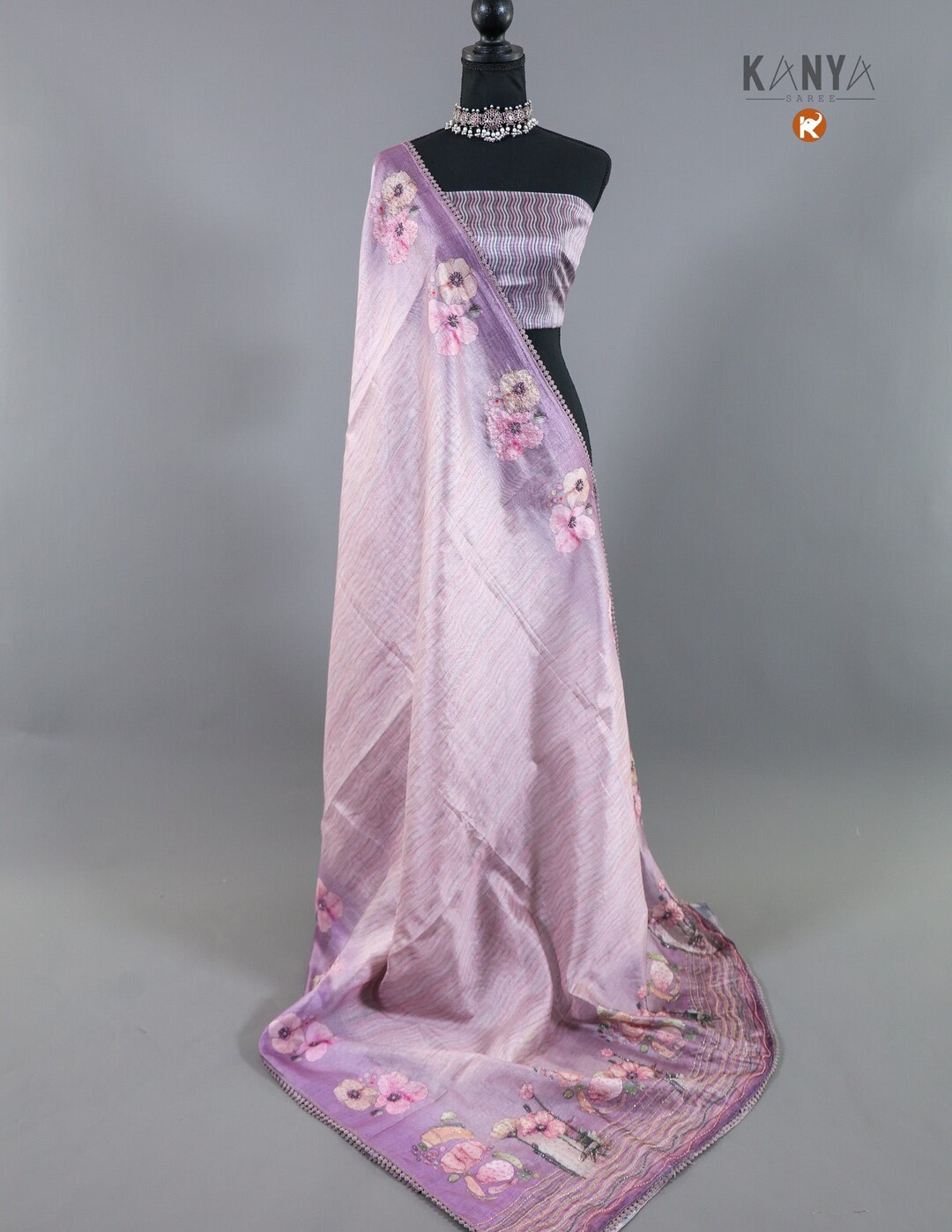 Premium Butter Silk Saree | Fall Pico Done - Etsy