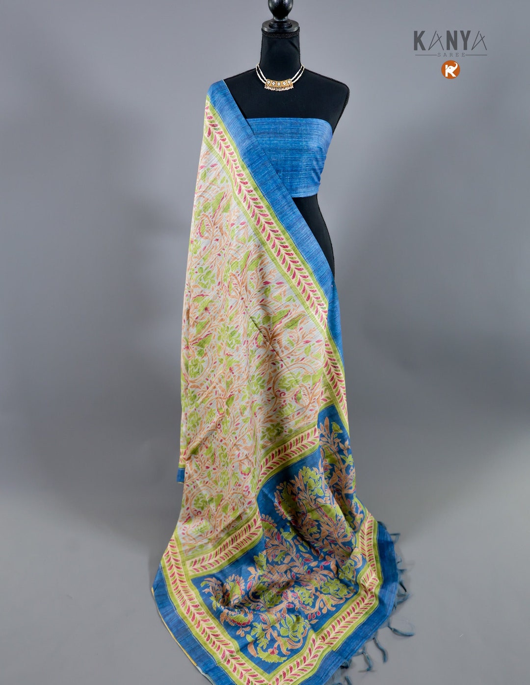 Jute Silk Saree | Fall Pico Done - Etsy