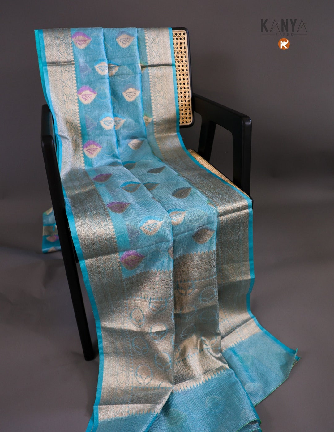 Crush Tissue Saree | Fall Pico Done - Etsy