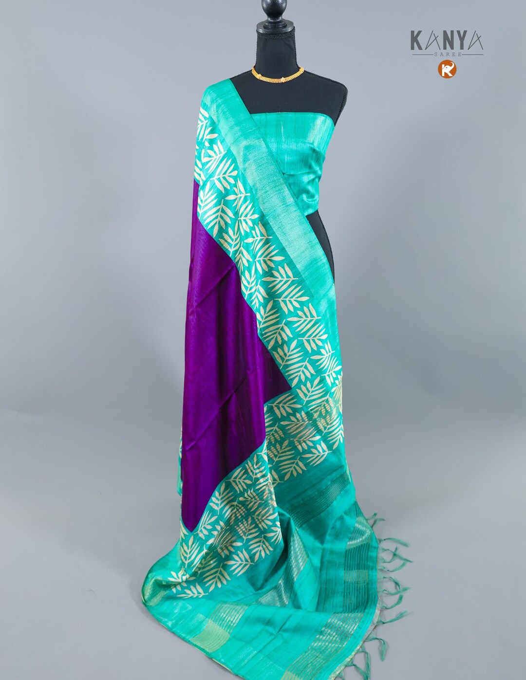 Semi Tussar Print Saree | Fall Pico Done - Etsy