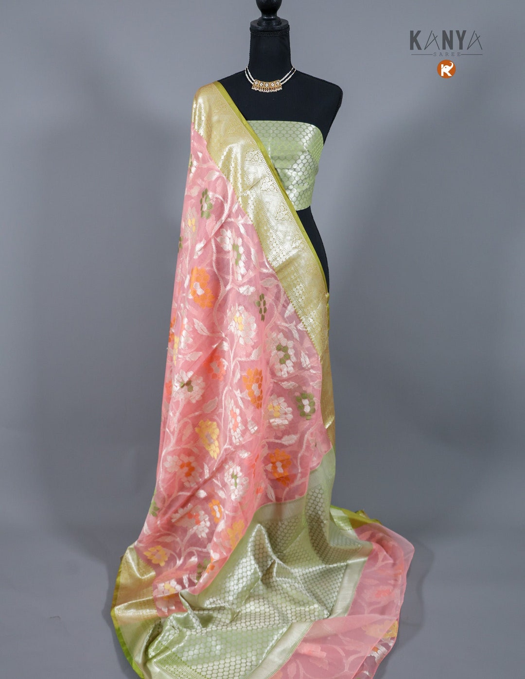 Bamboo Organza Saree | Fall Pico Done - Etsy