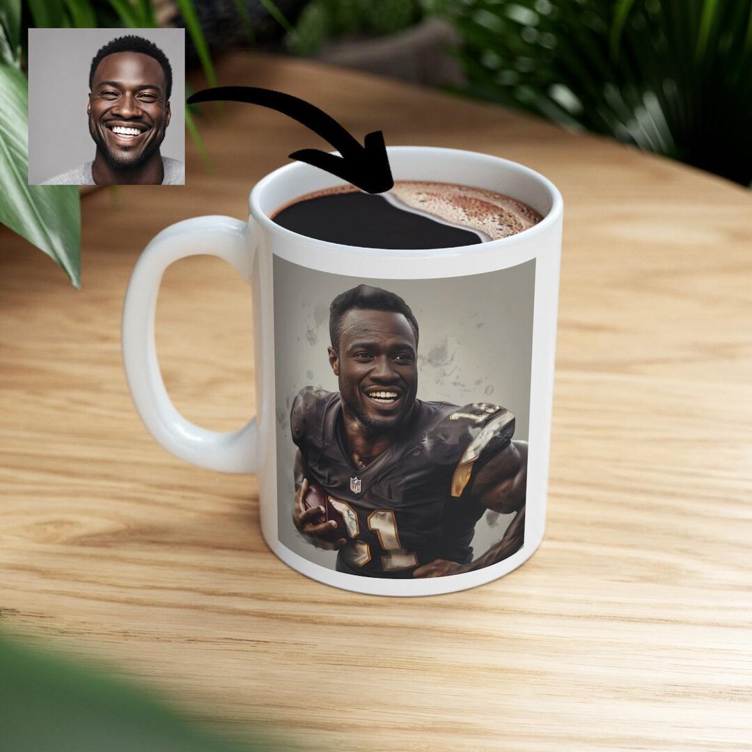 Football Themed Custom Face Swap Mug- Personalized Gift - Etsy