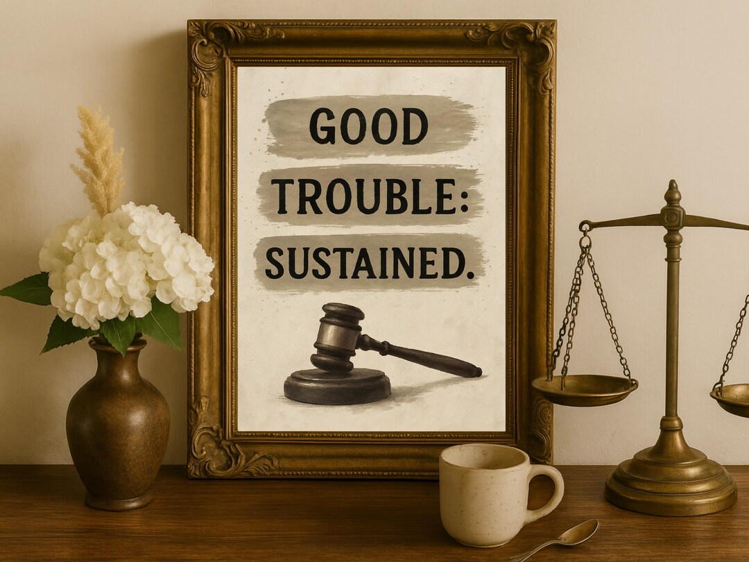 Printable Lawyer Wall Art, Judge Office Decor, Good Trouble Law Print ...