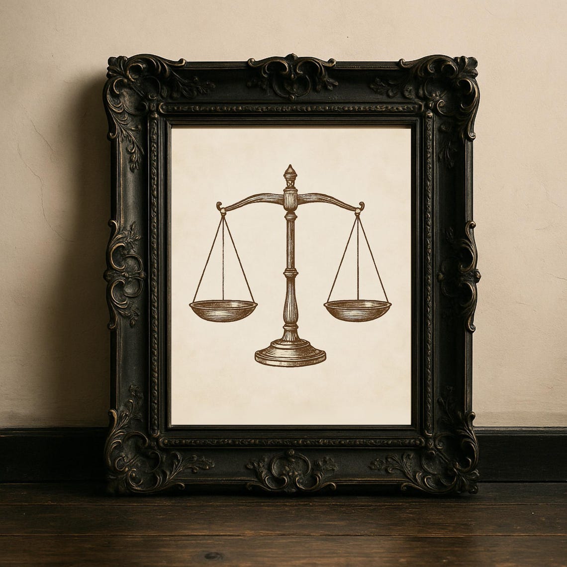 Scales of Justice Wall Art, Lawyer Office Decor, Elegant Law Print ...