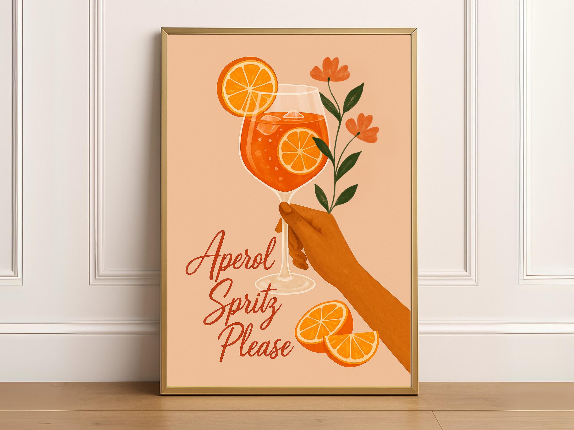 Aperol Spritz Print, Spritz Bar Sign, Kitchen Wall Art Decor, Cutecore ...
